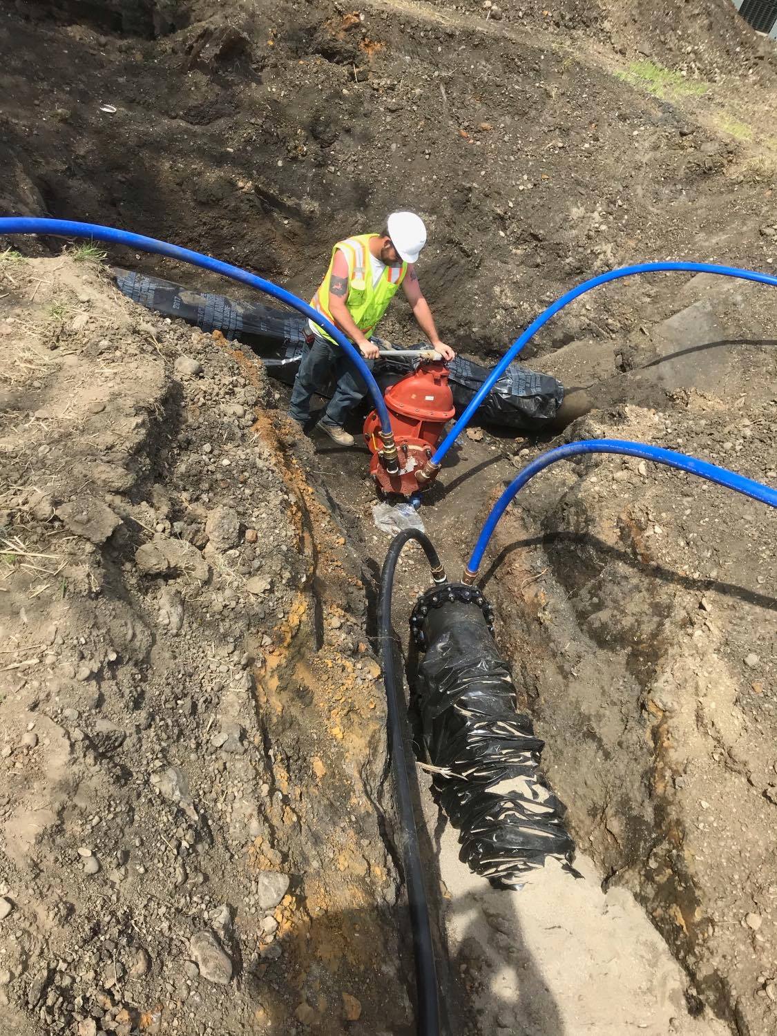 Loading and Testing of a New Water Main - Curry & Sons Construction